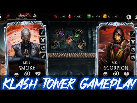Mk1 Smoke & MK11 Scorpion 🔥💨 Klash Tower Gameplay | Mortal Kombat Mobile
