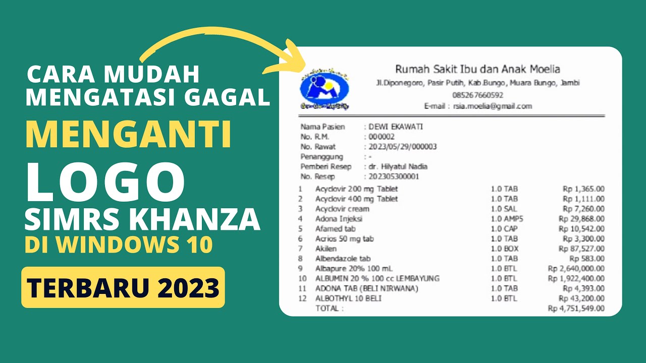 CARA MENGGANTI LOGO, DATA RUMAH SAKIT, REPORT | SIMRS KHANZA 2023 - YouTube