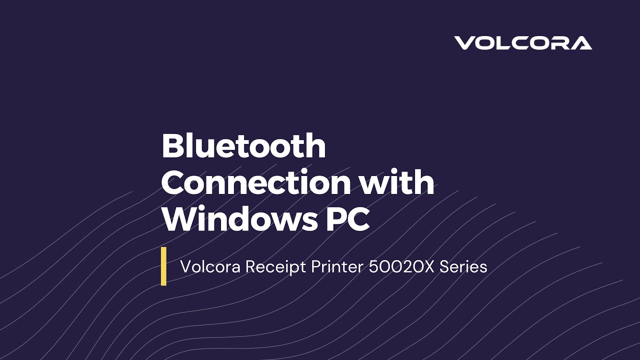 Volcora 50020X Series Receipt Printer - Bluetooth Connection to Windows ...