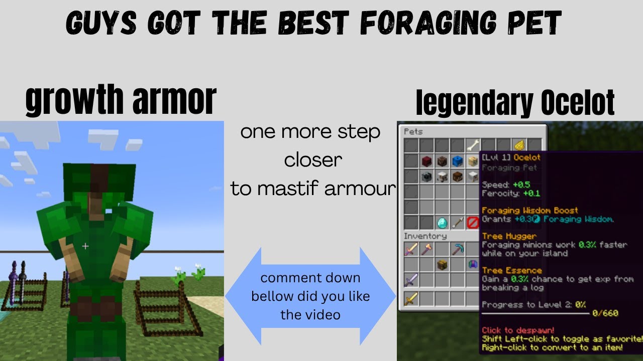 GOT THE BEST FORAGING PET/GROWTH ARMOUR/HYPIXEL SKYBLOCK - YouTube