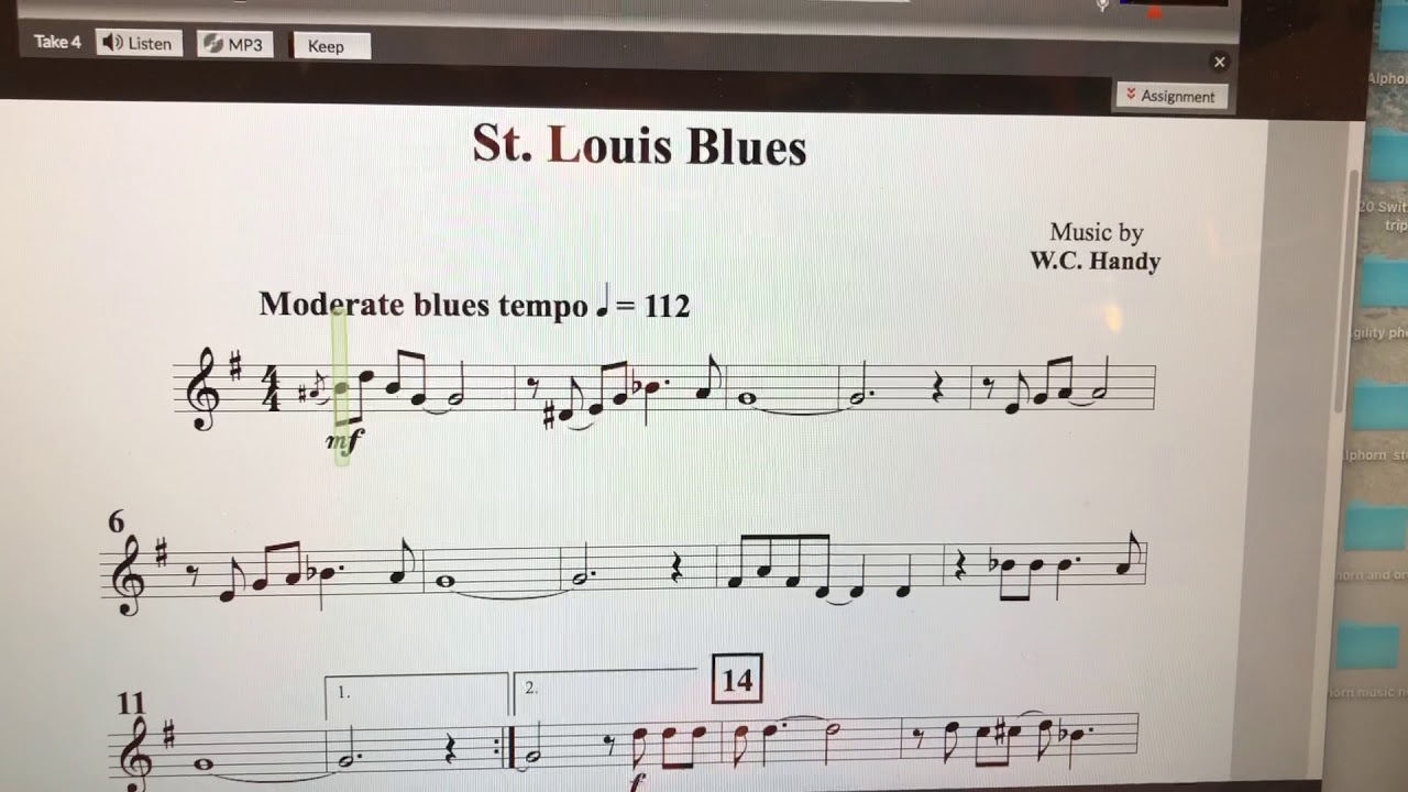 St Louis Blues trumpet with smart music - YouTube