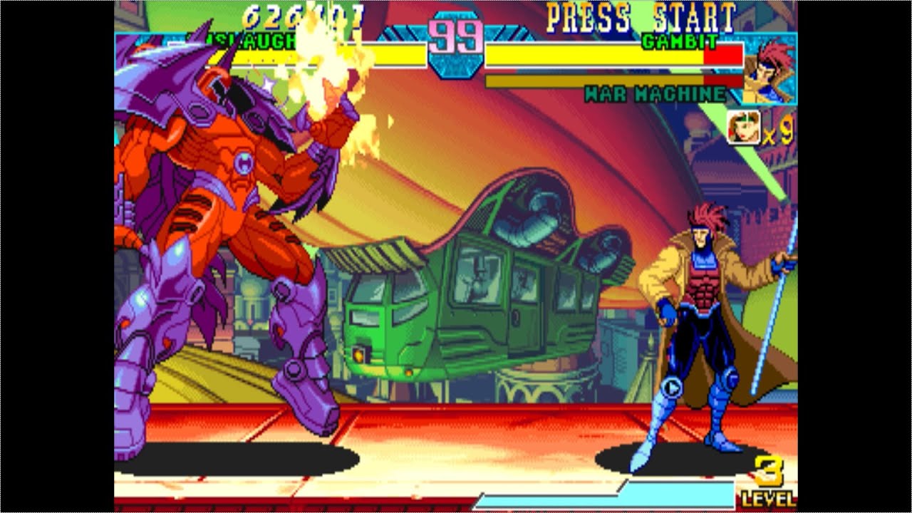 Onslaught vs War Machine & Gambit (Hidden Boss) Marvel vs Capcom Clash ...