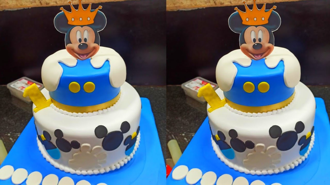 How To Make Two Step Micky Mouse Cake Decorated By Top Cake Master ...