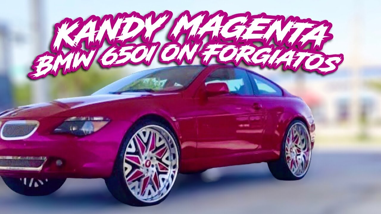 Kandy Magenta BMW 650i On 26's Forgiatos - YouTube