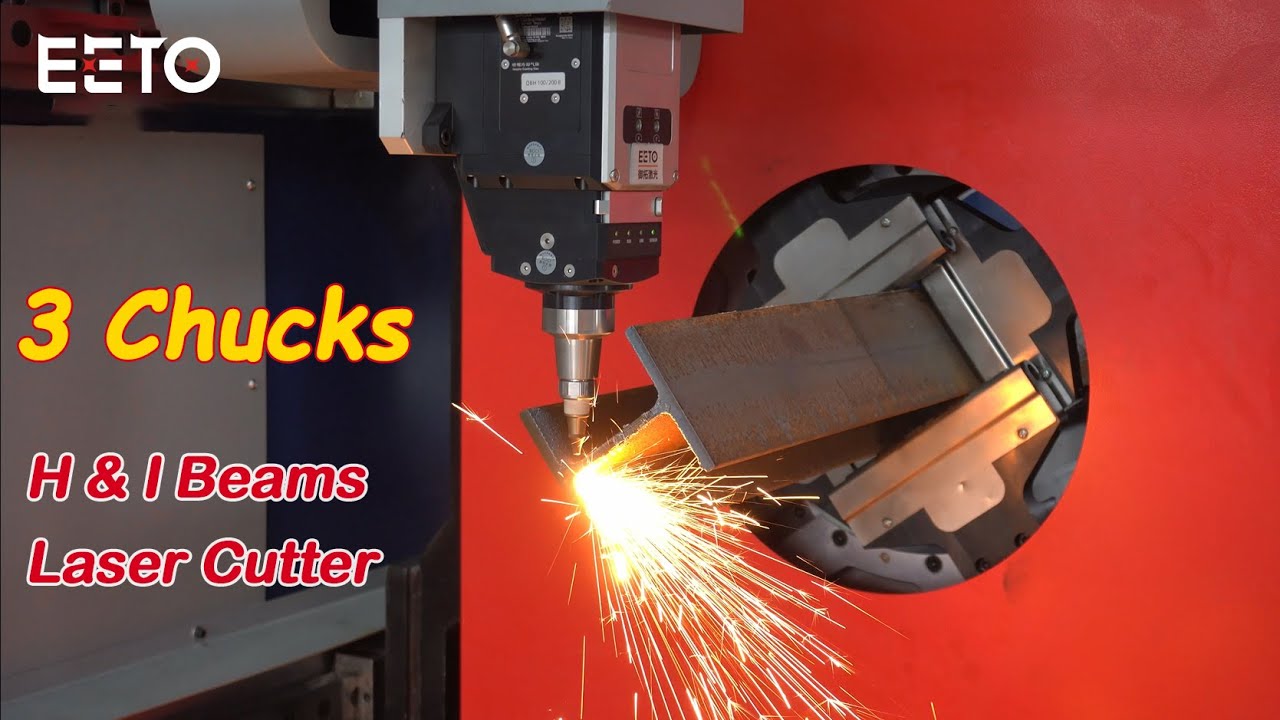 EETO Laser 3-Chuck Fiber Laser Tube Cutting Machine | Fast H-Beam & I ...