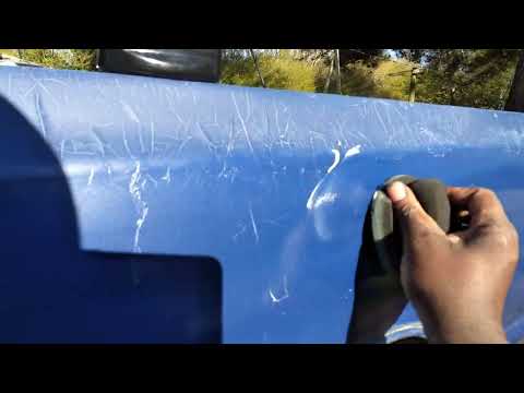 meguiar's ultra polishing wax test on dark blue rustoleum paint - YouTube