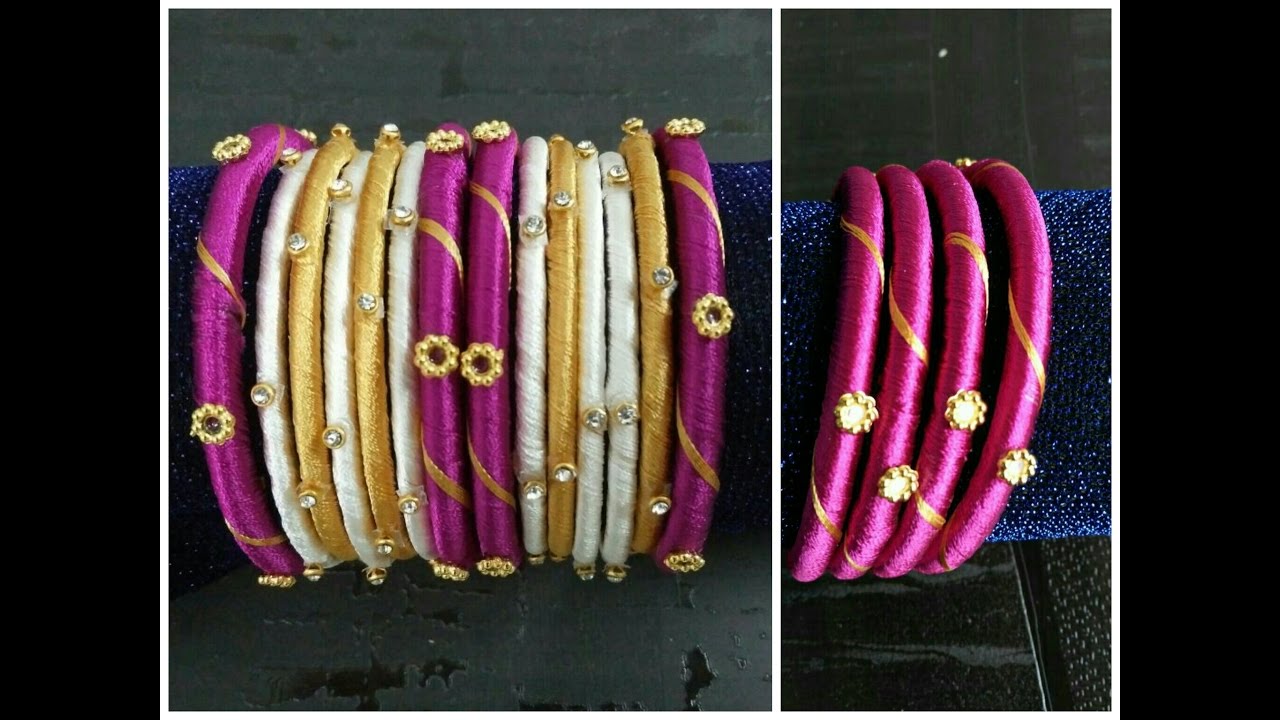 Make Silk thread bangle set at home| 2 min tutorial |Very easy diy ...