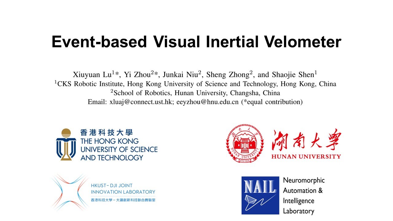Event-based Visual-Inertial Velometer - YouTube