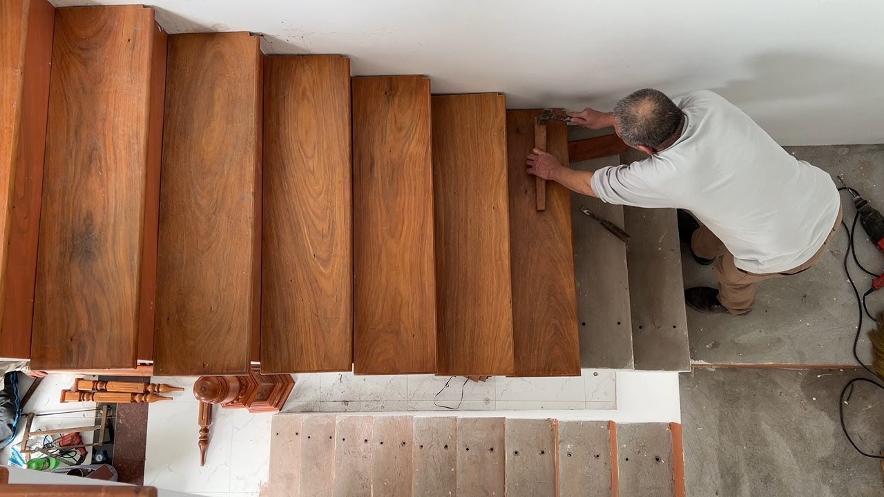 Techniques Install Stairs Face Wood In The House | Construction Stair ...