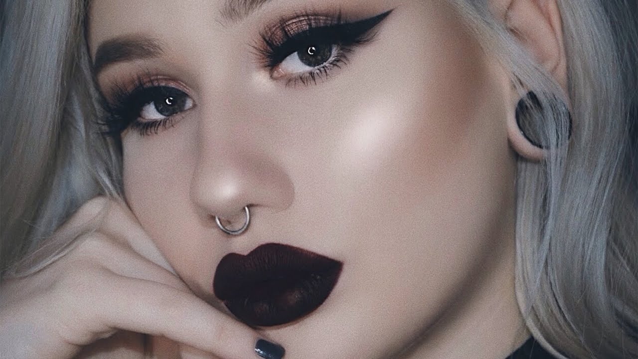 easy purple edgy look / makeup tutorial - YouTube