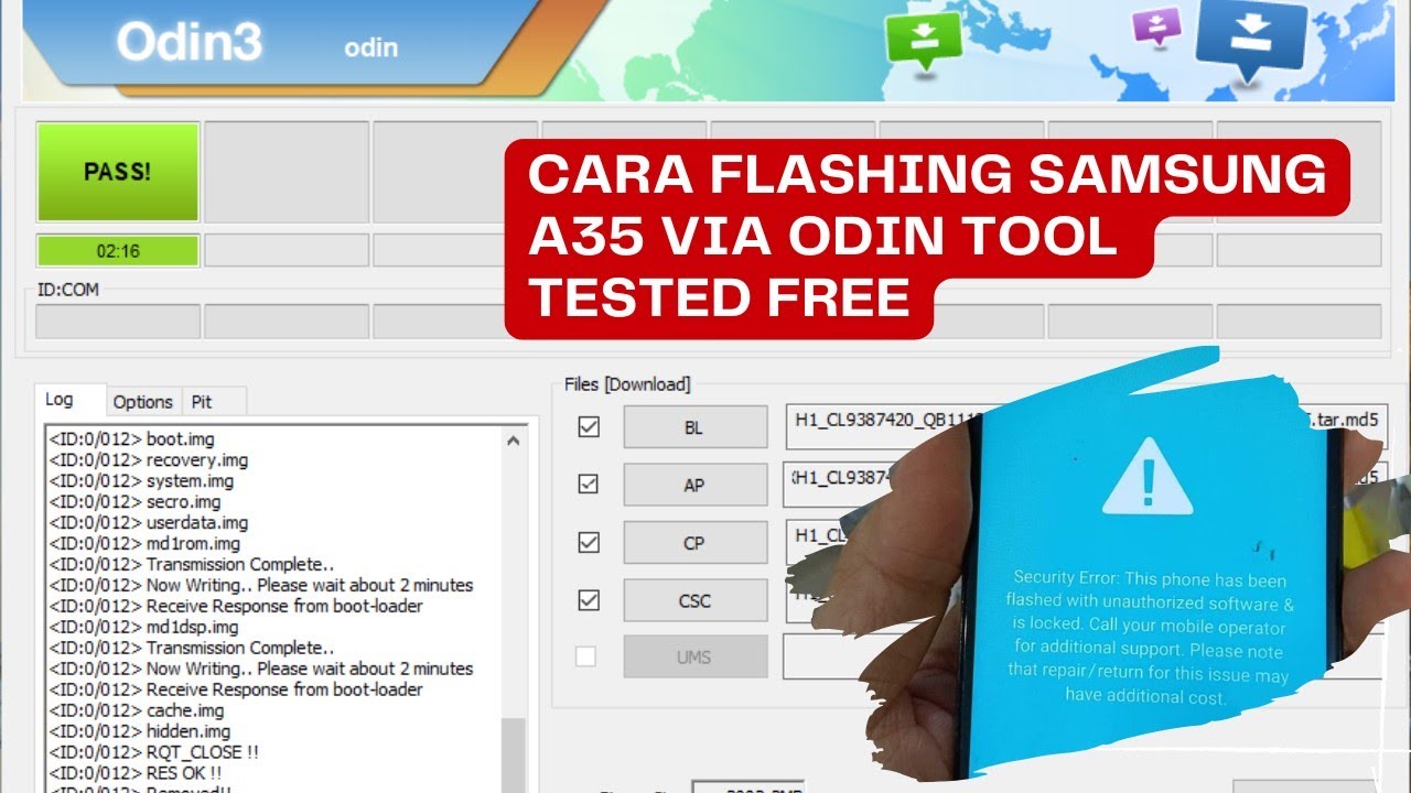 Cara Flashing Samsung galaxy A35 via Odin. Tool || How To Full Flash ...