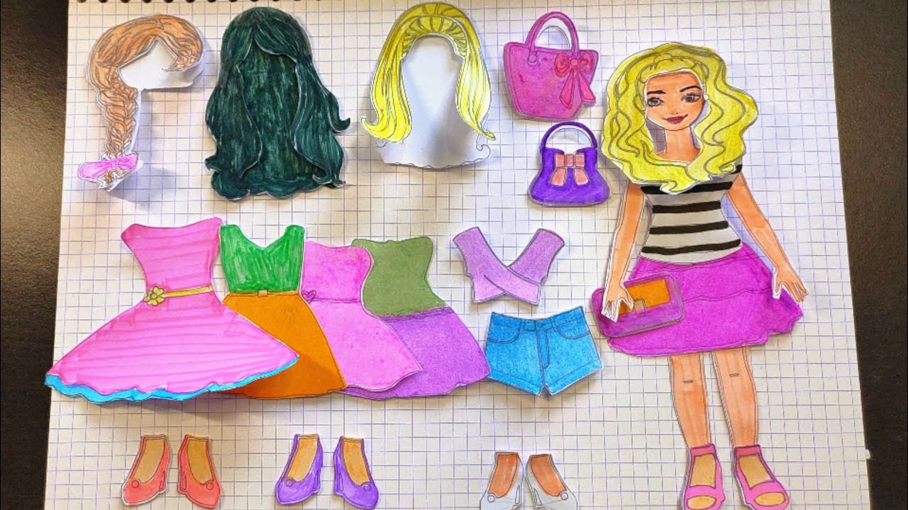 [💸Paperdiy💸] Barbie Dress👗 Up Paper Tutorial | paperdiy play |ASMR 바비 ...