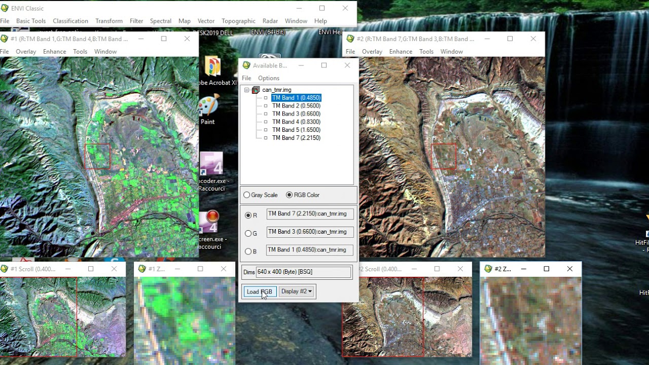 ENVI: Link two displays (superposer deux images, superponer dos ...