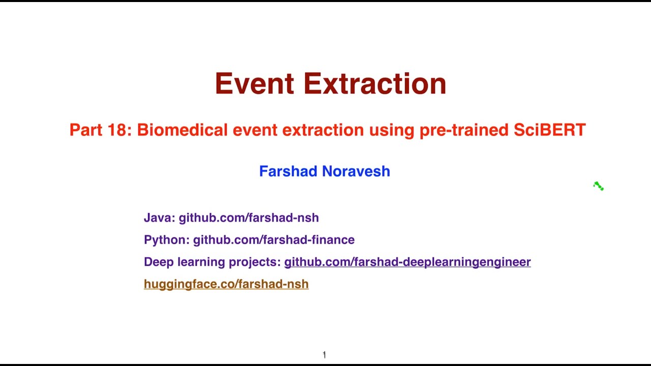 Part 18: biomedical event extraction using pretrained sciBert - YouTube
