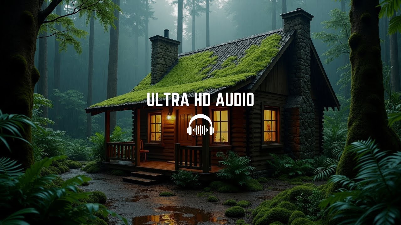 Calming Rain Outside a Cabin – 1 Hour of Gentle Rain Sounds for Sleep ...