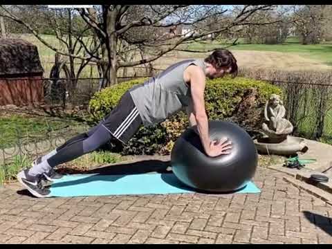 Prone Stability Ball Push-Up - YouTube