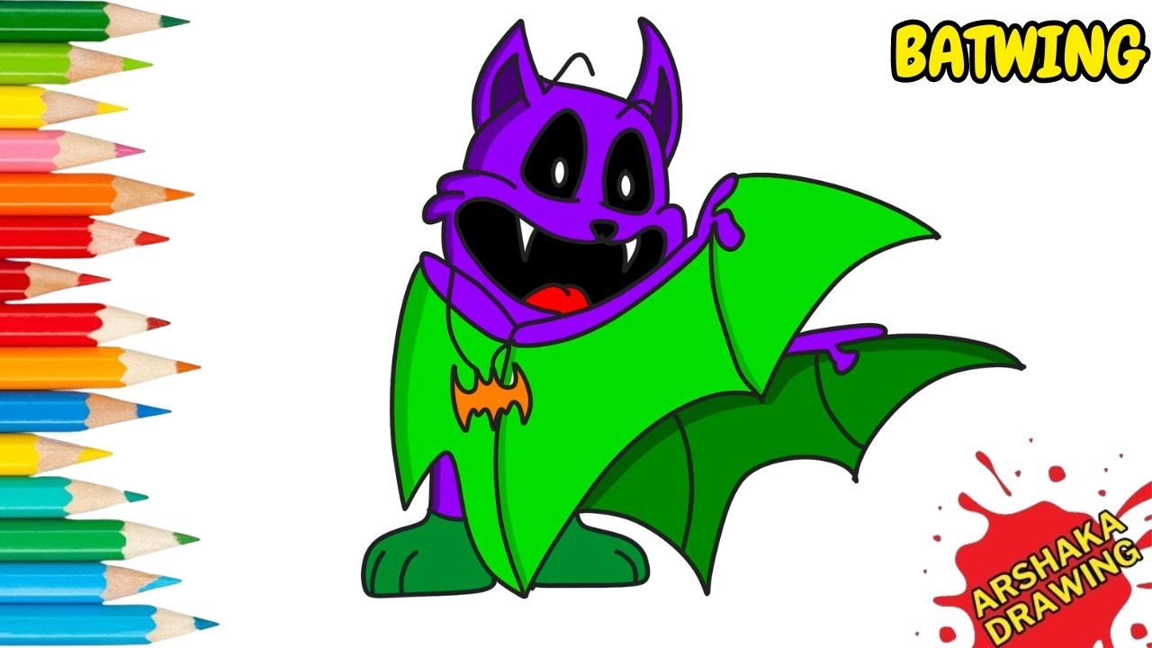 How to Draw BatWing Smiling Critters Easy Step by Step | Arshaka ...