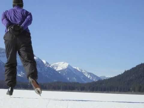 More Ice Skating on Fish Lake near Leavenworth, WA - YouTube