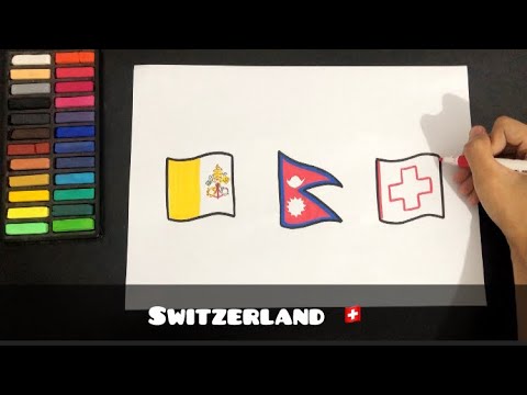 I draw non rectangular country flags #flag - YouTube