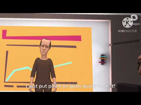 Curious George put paint on babs bunny shirt while grounded - YouTube