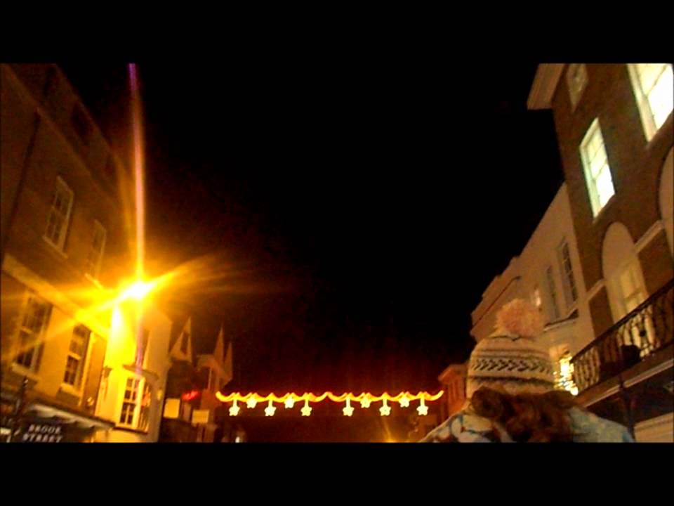 Guildford Surrey Christmas lights and fireworks 2012 - YouTube