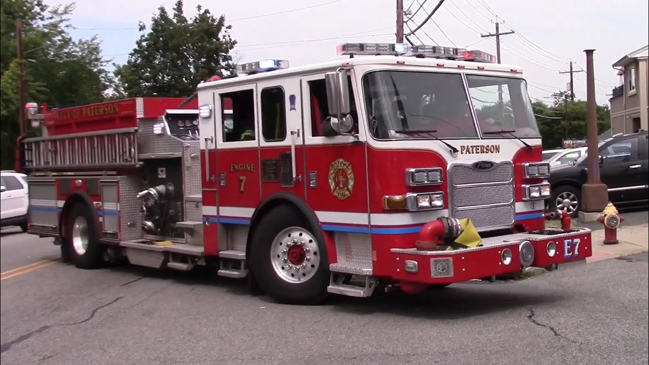Paterson, NJ Fire Department RAC Unit, Engine 7, Battalion 3, & Ladder ...
