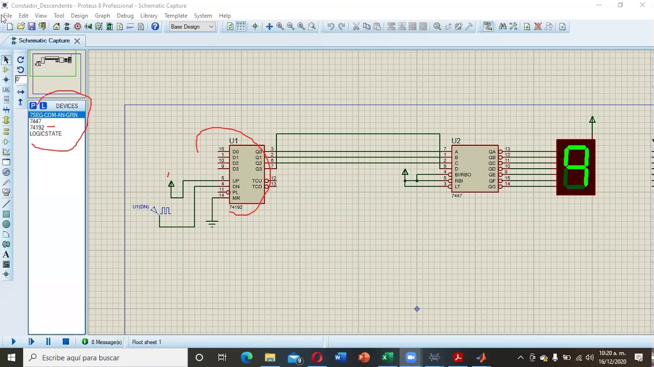 Simulacion en Proteus Contador Descendente - YouTube