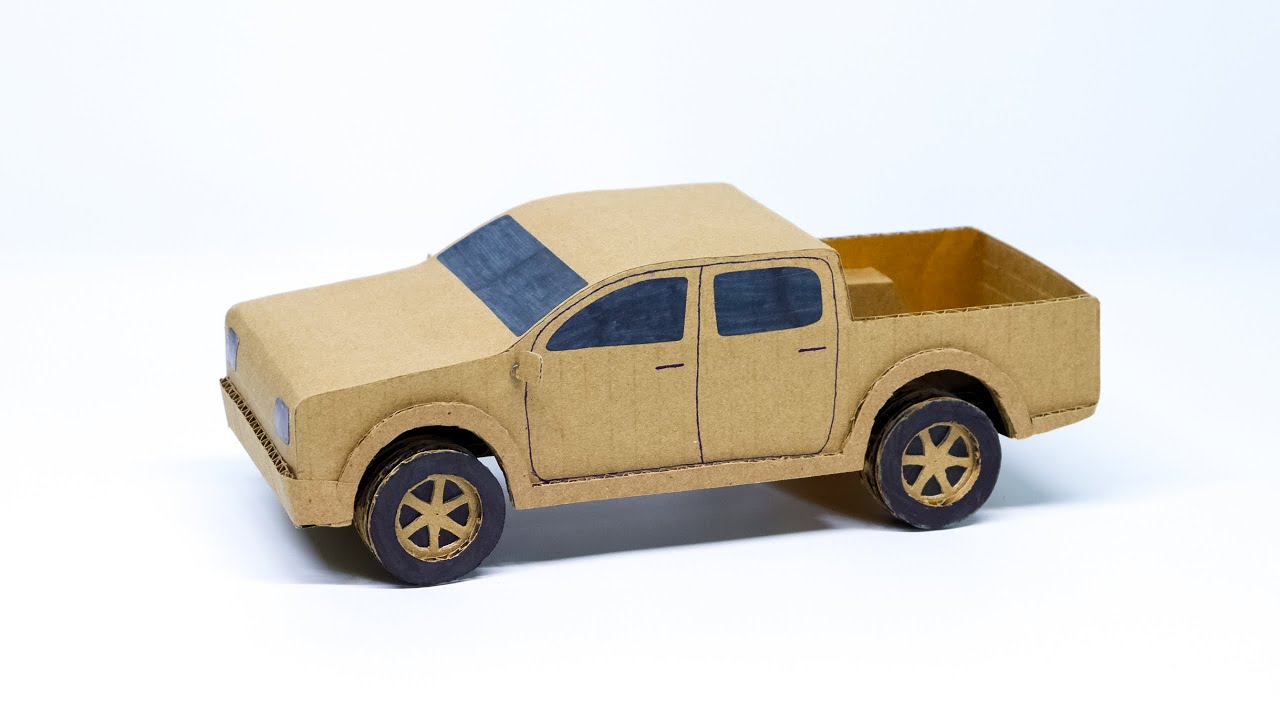 Homemade Pickup Truck with Cardboard | Cardboard Pickup Truck - DIY ...