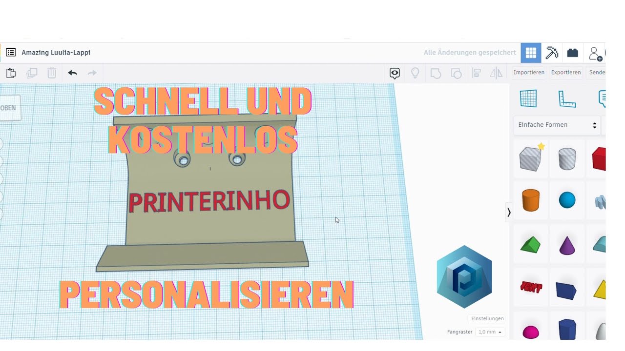 JEDES 3D Modell schnell, einfach und kostenlos personalisieren mit ...