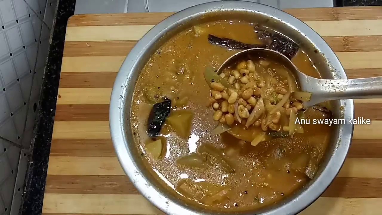 Halasande kalu sambar recipe in kannada/alasande huli/hasi kalu saaru ...