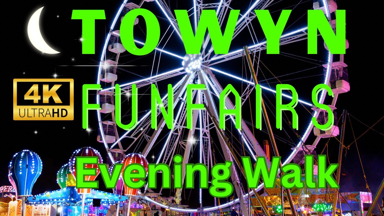 Towyn Fairground Evening Walk | Amusement Park | Funfair | - YouTube