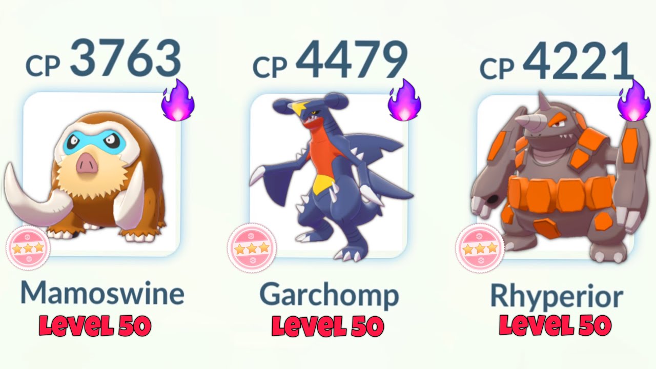 Triple LeveL 50 *HUNDO* Shadow (Mamoswine, Garchomp, Rhyperior) Team in ...