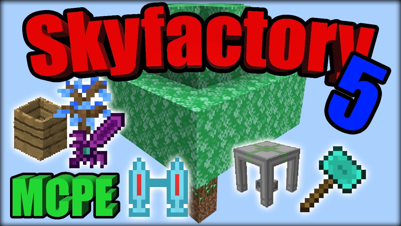 Skyfactory V5 Minecraft Bedrock Edition Addon Modpack - YouTube