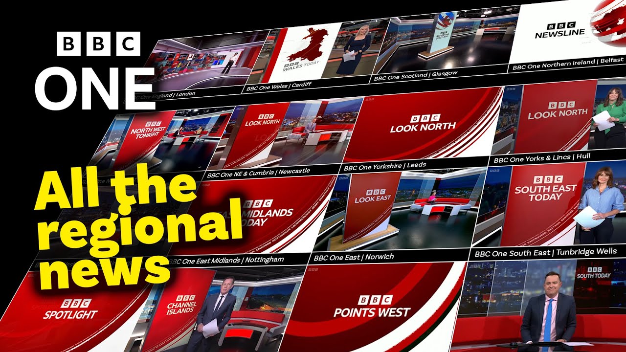 Watch all 16 variants of BBC One Regional News at the same time - YouTube