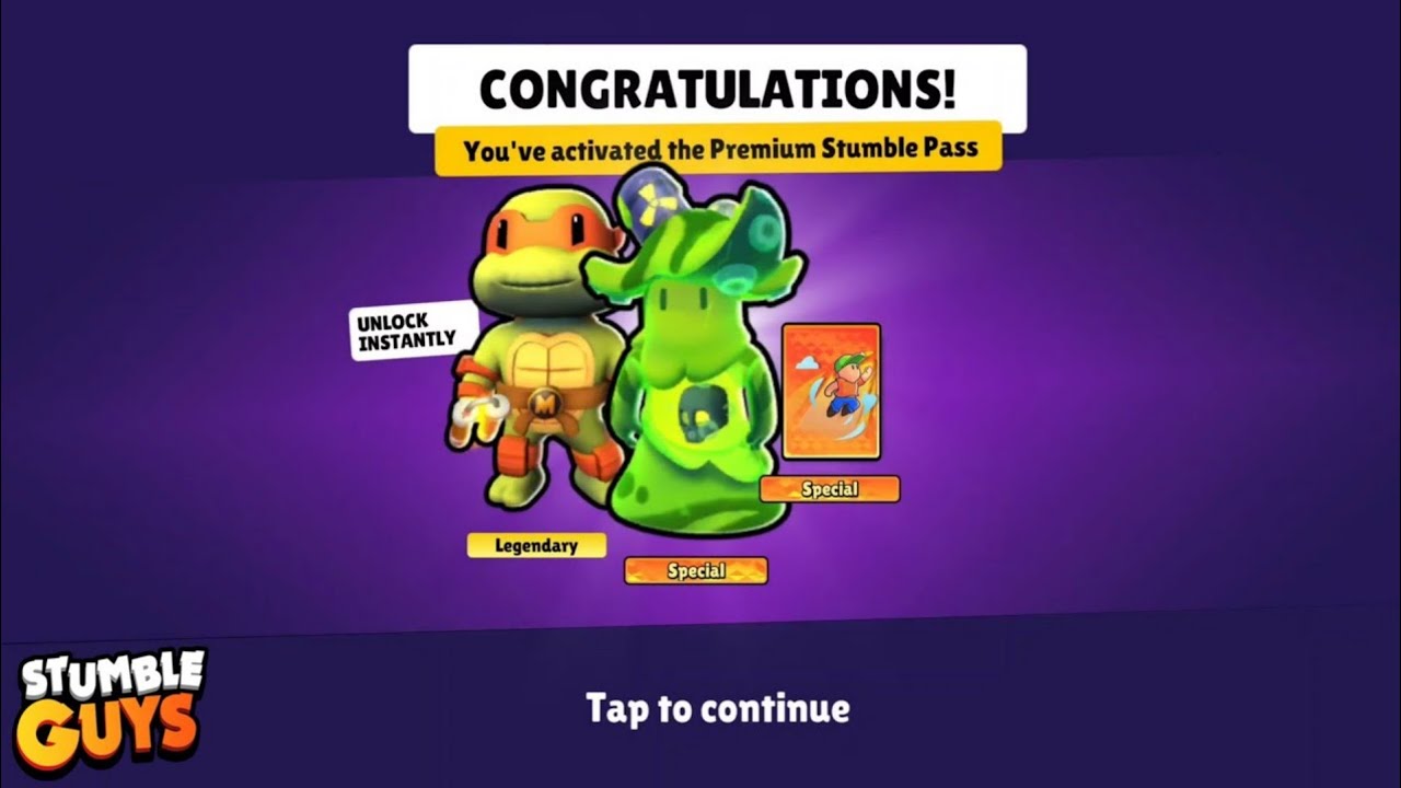 "NEW" TMNT STUMBLE PASS | NEW SPECIAL EMOTE POWER JUMP | Stumble Guys ...