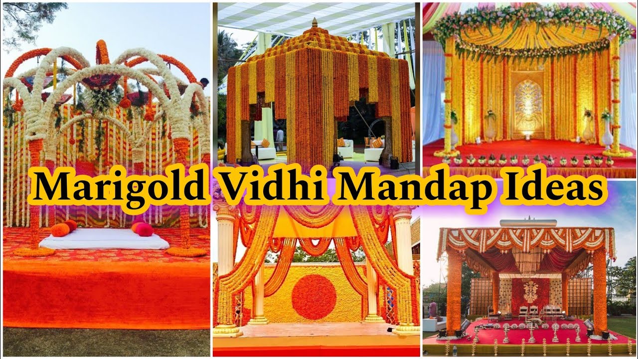 Marigold vidhi mandap ideas|marigold mandaps|floral vidhi mandap ...