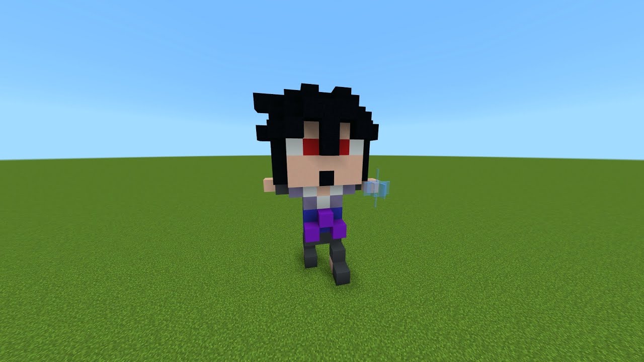 Minecraft: Sasuke Uchiha Statue Tutorial - YouTube