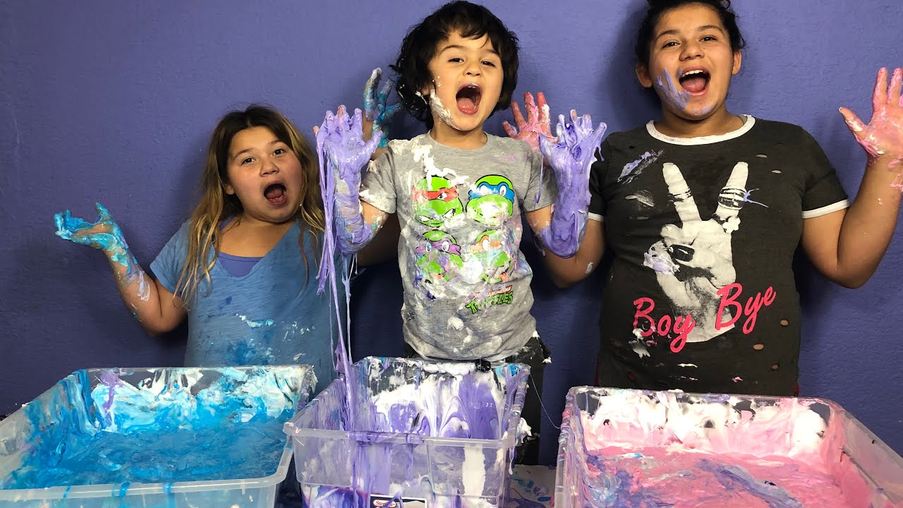MAKING SLIME WITH OUR BROTHER - DIY GIANT FLUFFY UNICORN SLIME - YouTube