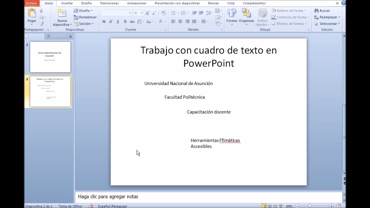Cuadro de Texto en PowerPoint 2010 - YouTube