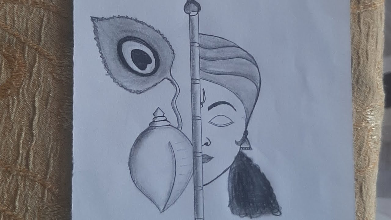 easy krishna bhagawan drawing step by step for beginners.janmastami ...