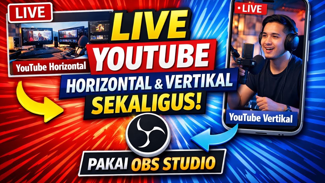 Cara Live YouTube Format Horizontal & Vertical (shorts) Bersamaan Pakai ...