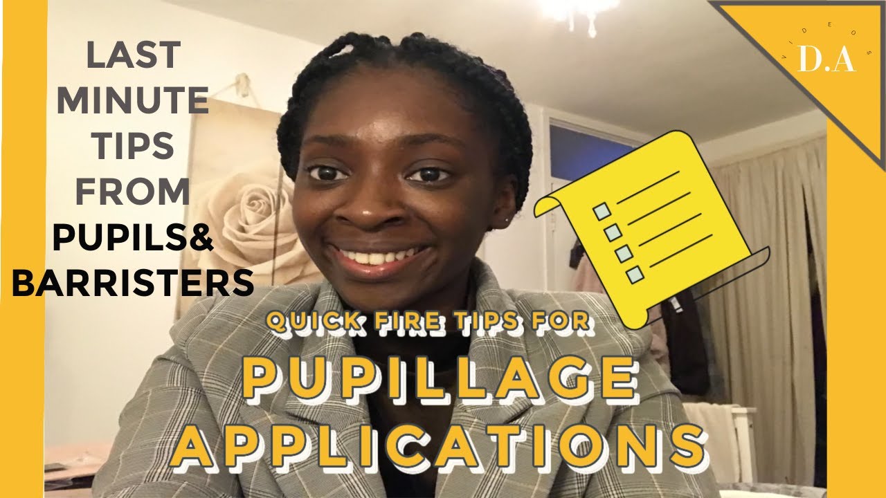 BASIC PUPILLAGE APPLICATION TIPS | Dani the Barrister - YouTube