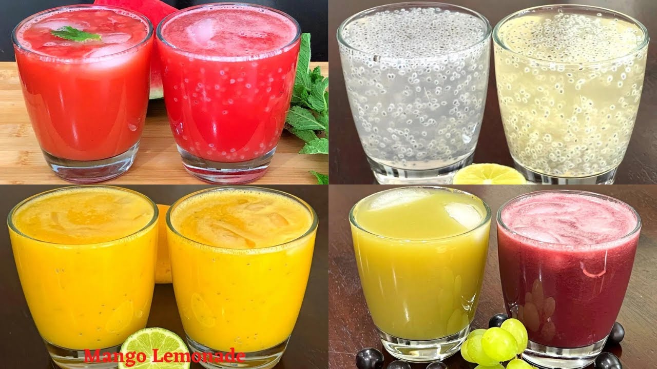 4 Refreshing Summer Drinks - Healthy Summer Drinks - Easy Summer Fruit ...
