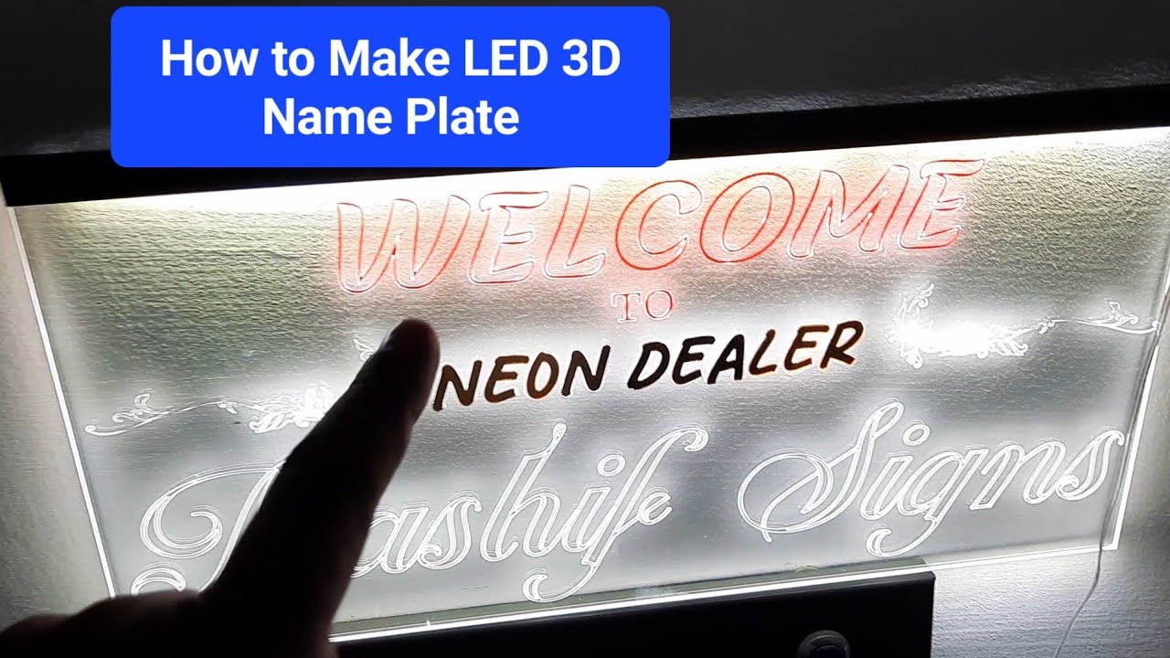 How to make LED 3D Name Plate For your Room wall or Roof hanging.made ...
