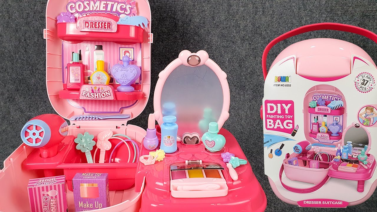 13 Minutes Satisfying with Unboxing Cute Pink Beauty Bag Play Set ...