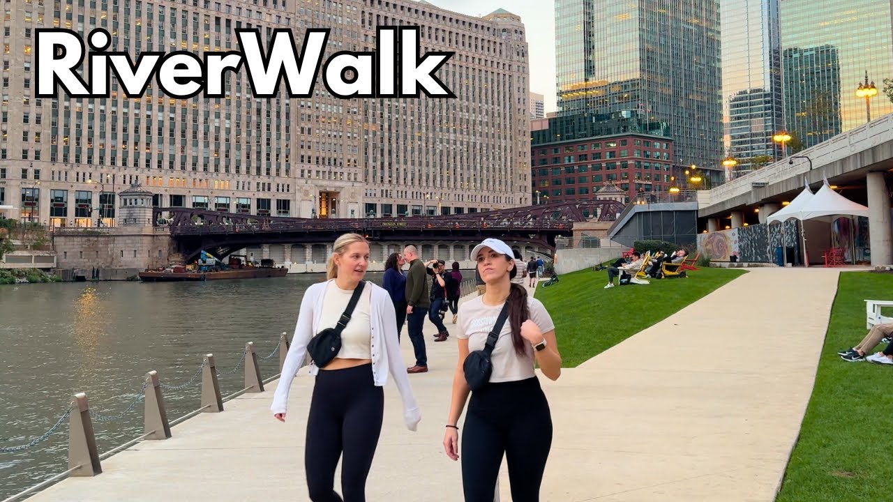 Chicago RiverWalk Fall Season Walk on Sunday | September 29, 2024 | 4k ...