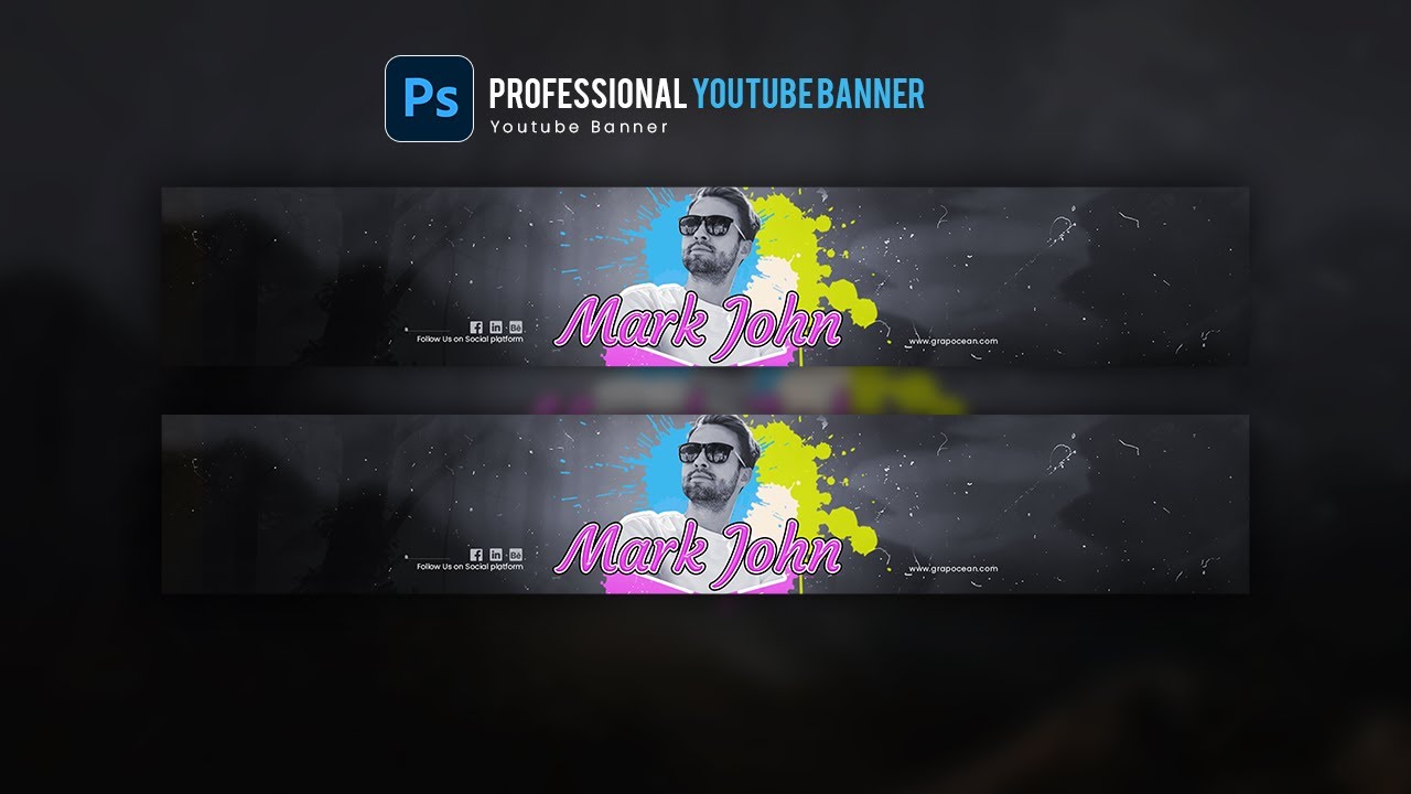 Professional Youtube Channel Banner Design With Accurate Size | Adobe ...