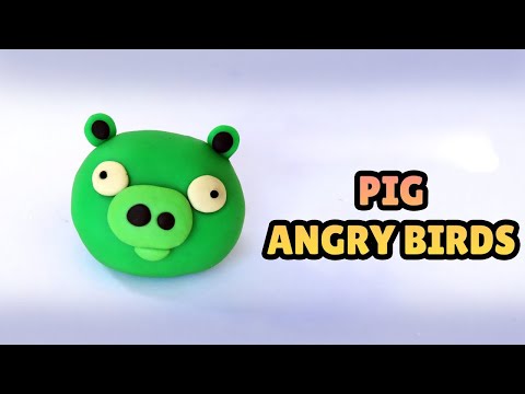 🔴 DIY How to MakeANGRY BIRDS PIG - Easy Polymer Clay Food, Fondant for cakes, plastilina tutorial
