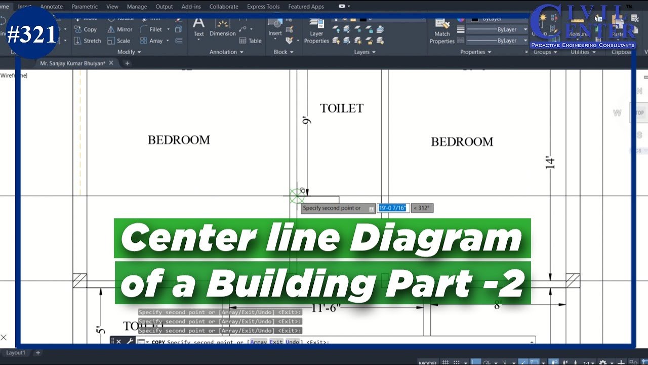 Center Line Diagram of a Building Part 2 - YouTube