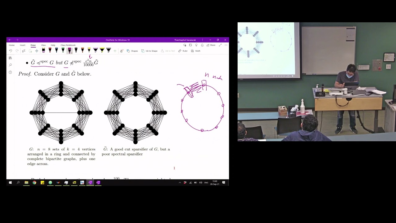 Lecture 5.1 (9 28 2021) Spectral equivalence of expanders, Expander ...